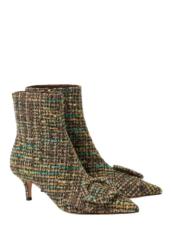 GIANVITO ROSSI 55 Bouclé Ankle Boots - Multicoloured