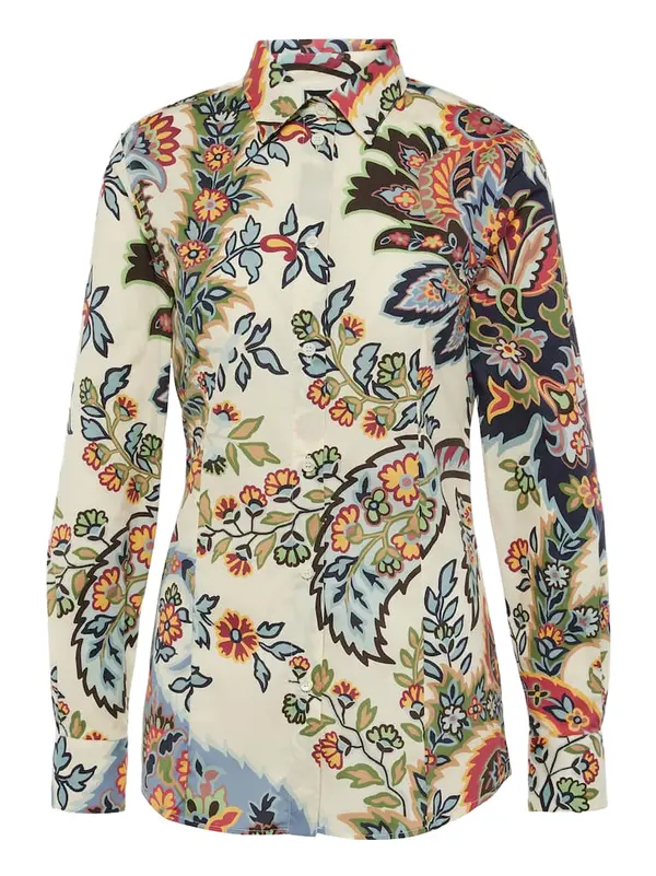 Etro Floral Cotton-blend Shirt - Multicoloured