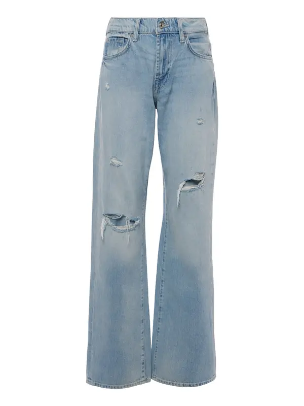 7 For All Mankind Tess High-rise Straight-leg Jeans - Blue