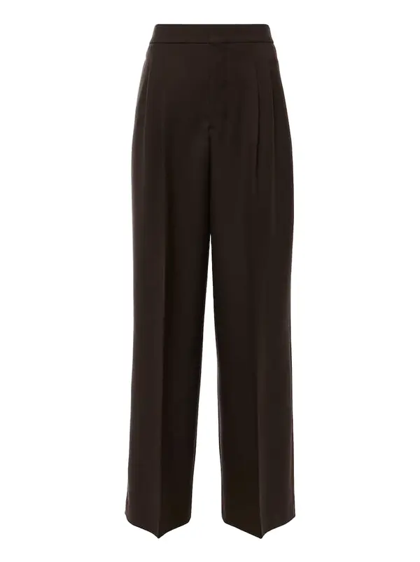 Ami Virgin Wool Straight-leg Trousers - Brown