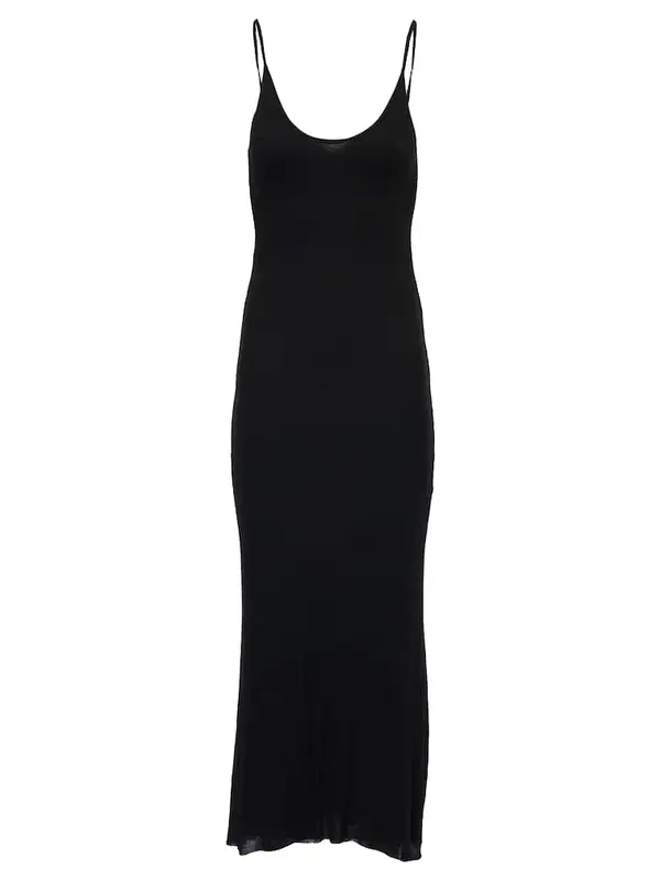 Khaite Leesal Jersey Midi Dress - Black