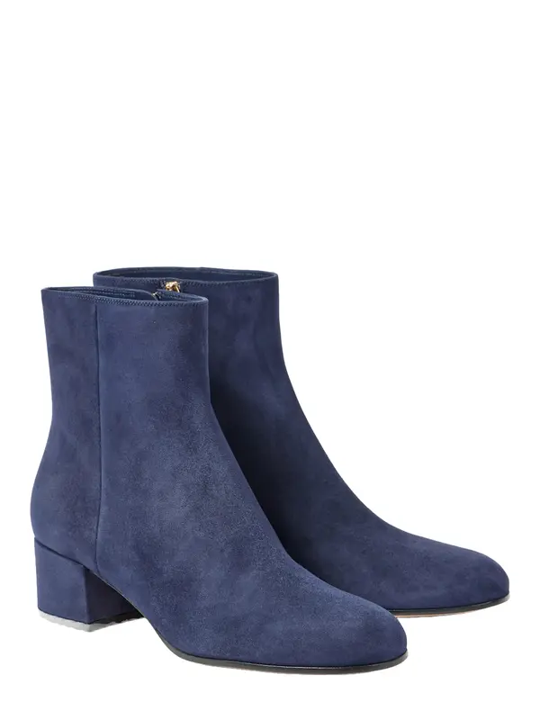 GIANVITO ROSSI 45 Suede Ankle Boots - Blue
