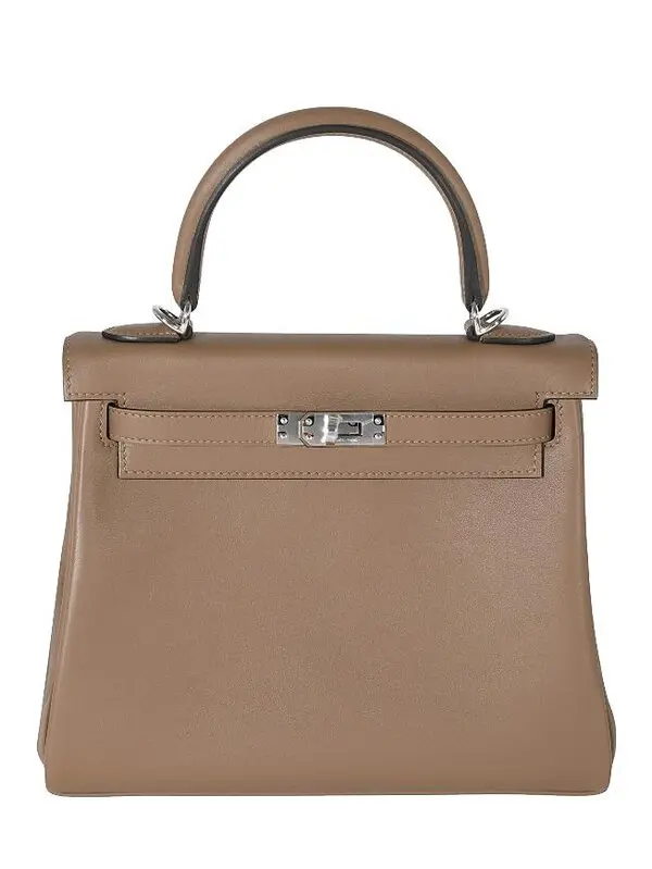 HERMES Kelly Ii 25 Leather Handbag - Beige