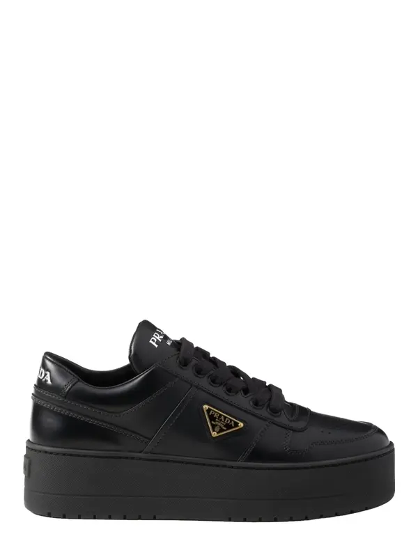 Prada Downtown Leather Sneakers - Black
