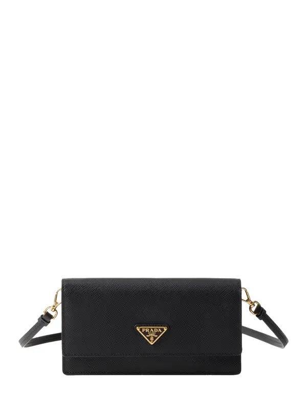 Prada Triangle-logo Leather Mini Bag - Black