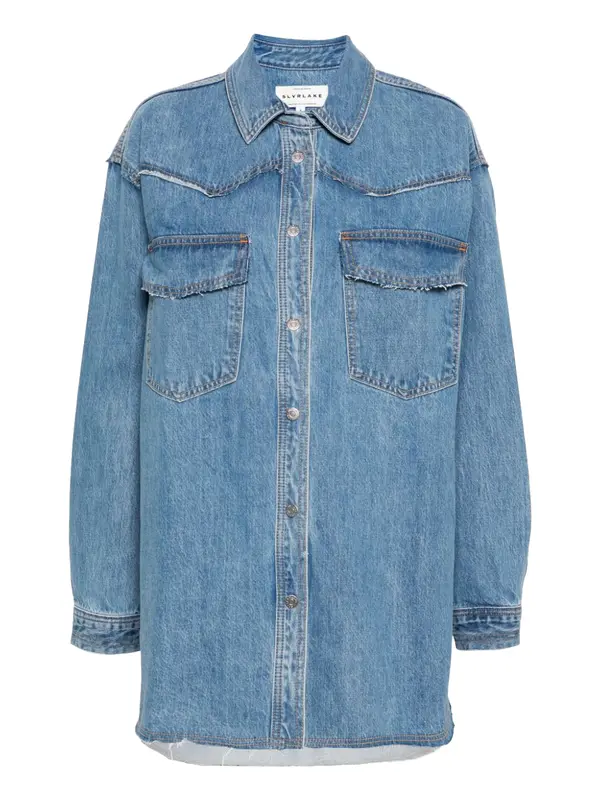 SLVRLAKE Western Raw-cut Denim Overshirt - Blue