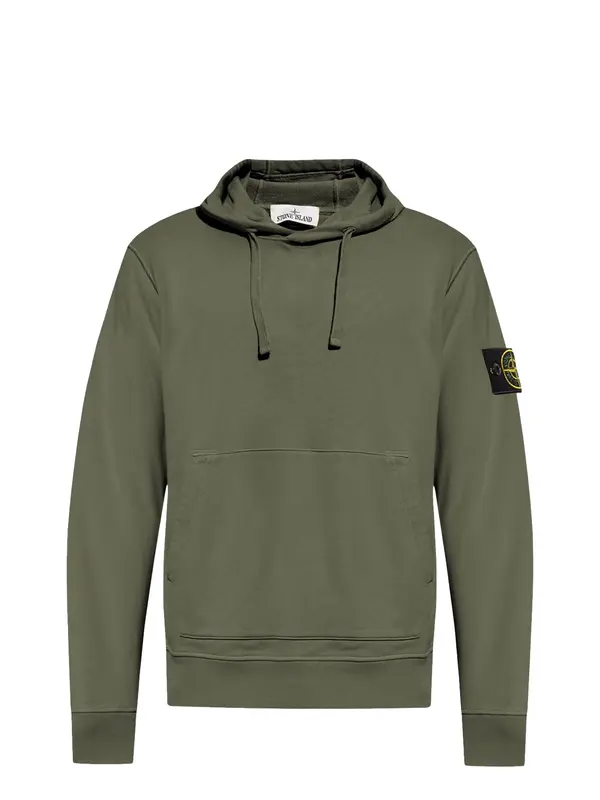Stone Island Compass Badge Cotton Hoodie - Green