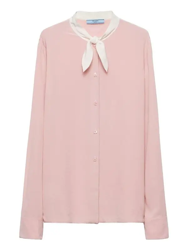 Prada Button-down Silk Shirt - Pink
