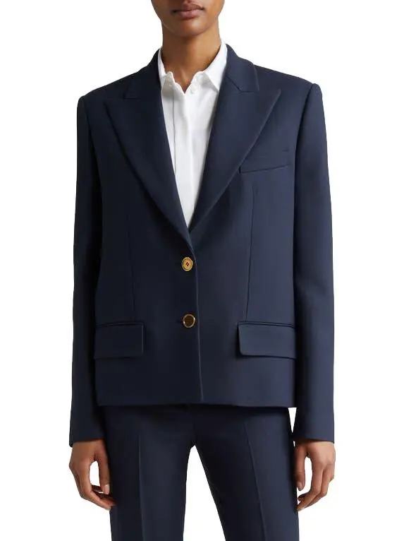 Michael Kors Double Crepe Sablé Crop Blazer - Midnight