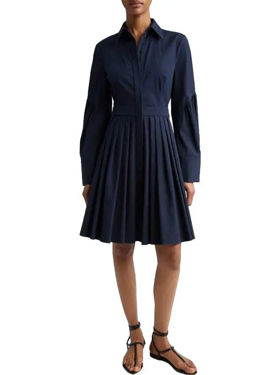 Michael Kors Long Sleeve Stretch Cotton Shirtdress - Midnight