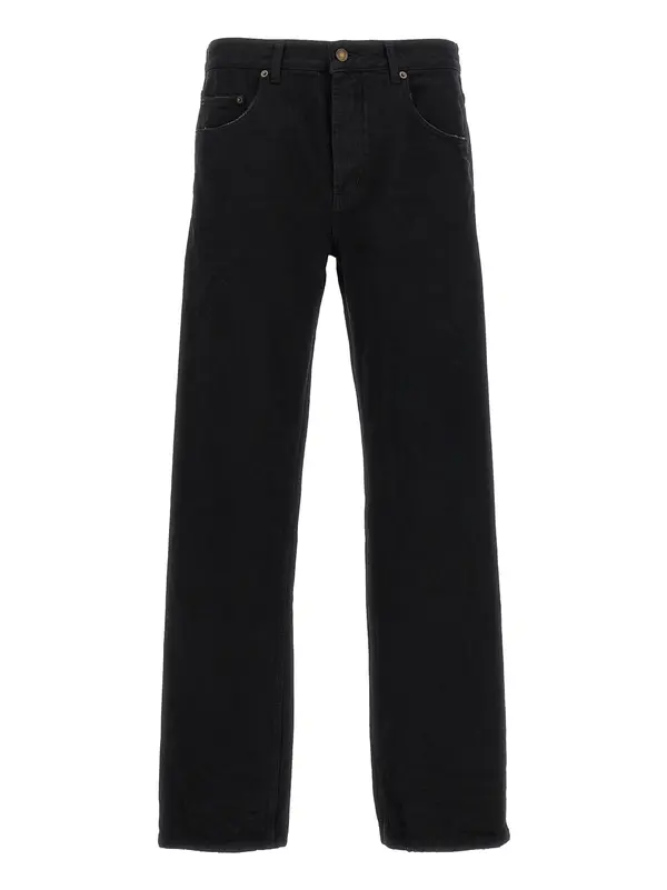 Saint Laurent Long Baggy Denim Jeans - Black