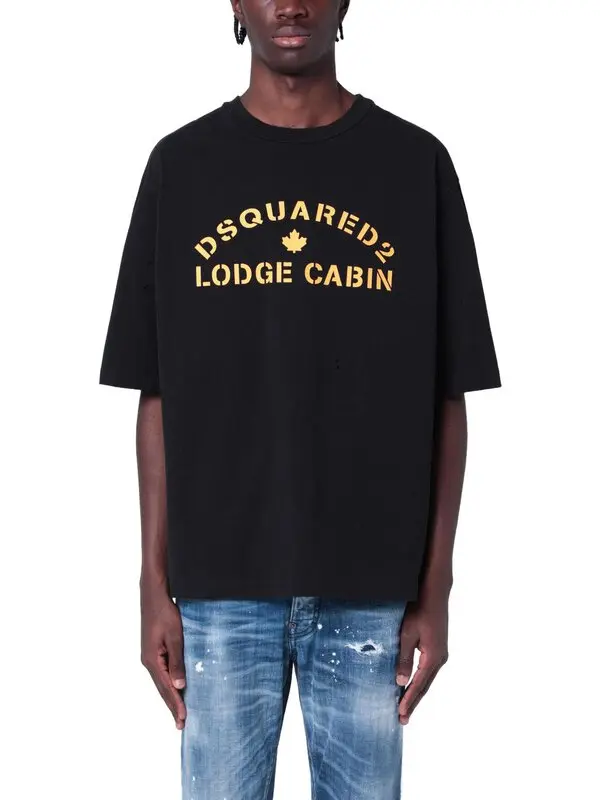 Dsquared2 Cotton T Shirt With Logo - Black