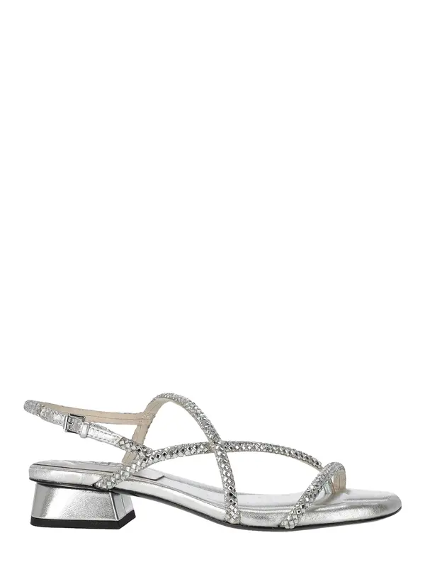 Ash Isla Mid Heel Sandals - Silver