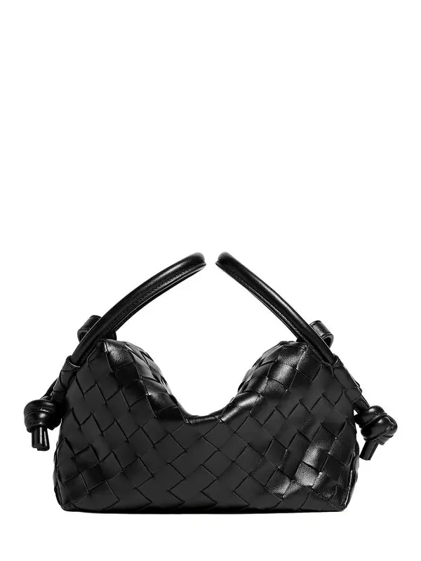 Bottega Veneta Intrecciato Leather Loop Bag - Black