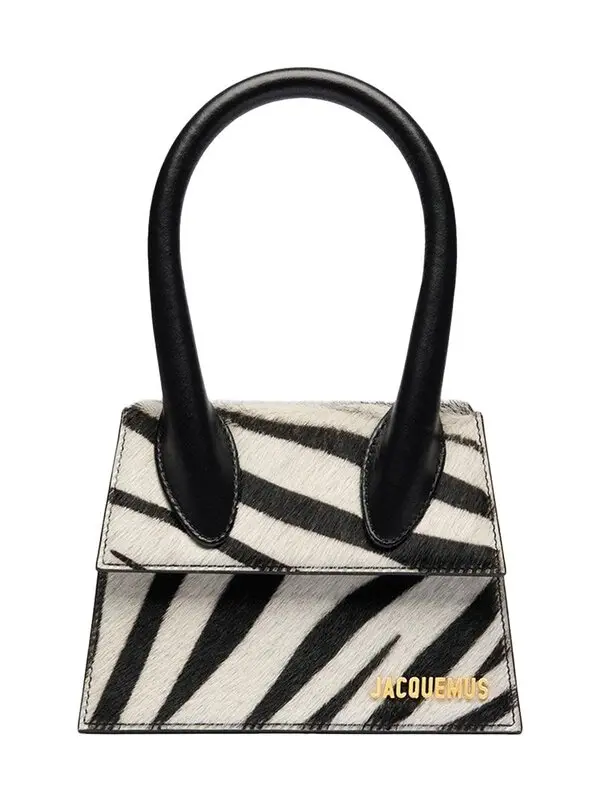 Jacquemus Le Chiquito Moyen Handbag - Black And White Zebra