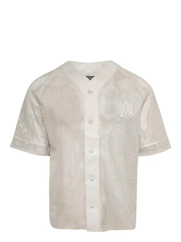 Amiri Ma Perforated Baseball Shirt - Beige