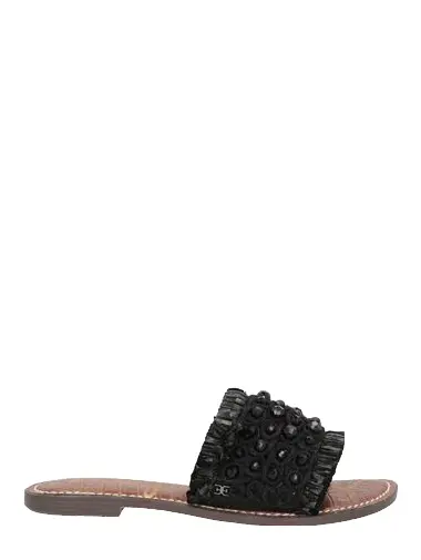 Sam Edelman Raffia Slide Sandals - Black