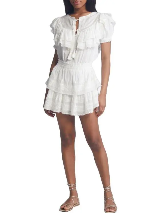 LoveShackFancy Liv Lace & Ruffle Minidress - Antique White