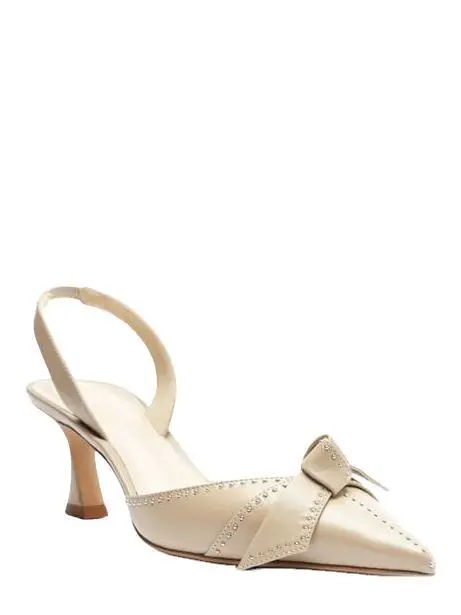 ALEXANDRE BIRMAN Clarita Bell Stud Slingback Pumps - Semolina