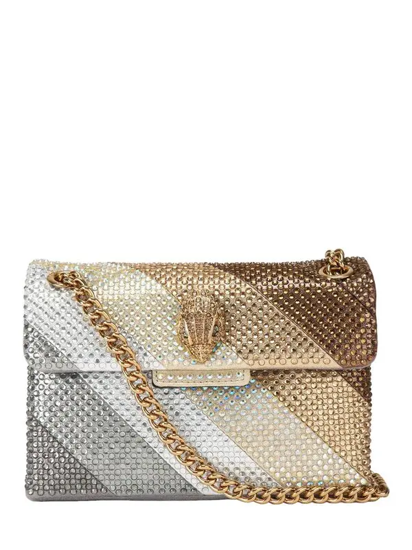 Kurt Geiger Mini Kensington Embellished Convertible Crossbody Bag - Open Grey