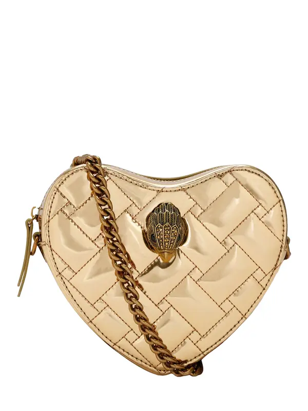 Kurt Geiger Kensington Heart Quilted Leather Crossbody Bag - Gold
