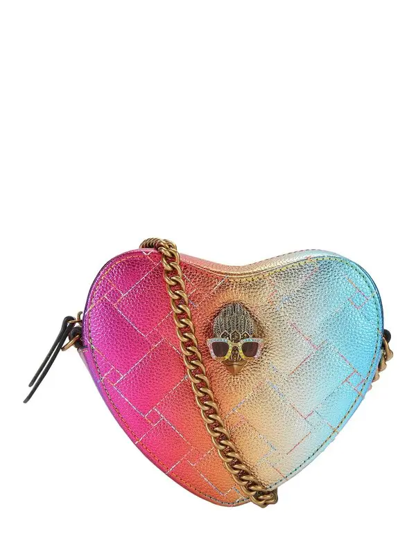 Kurt Geiger Kensington Heart Quilted Leather Crossbody Bag - Pink