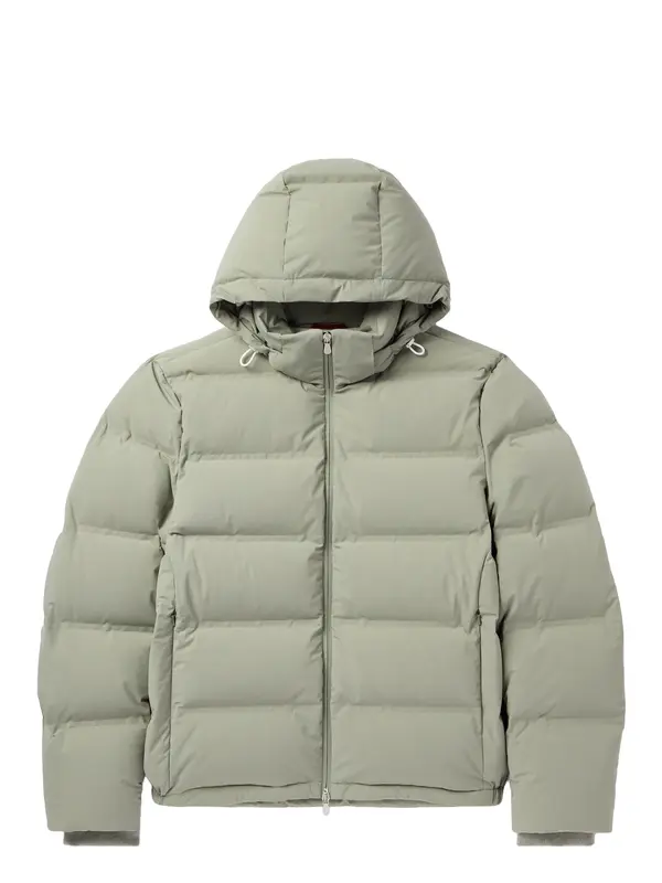 Brunello Cucinelli Quilted Padded Hooded Shell Down Jacket - Green