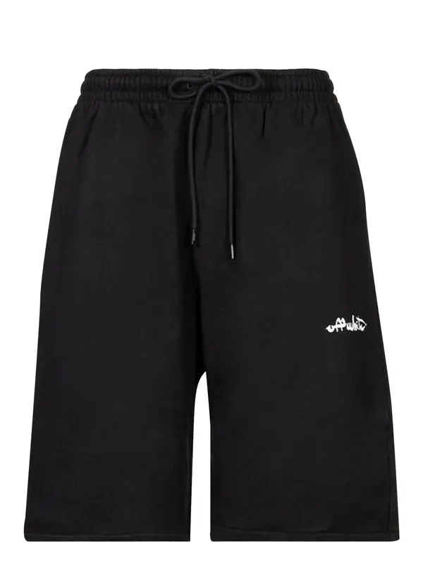 Off-White Paint Script Skate Sweatshort - Black