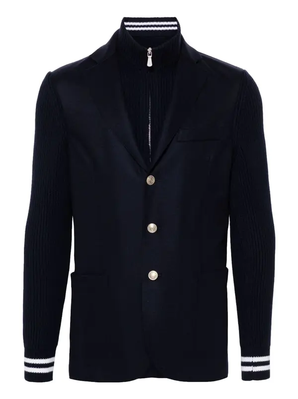 Eleventy Layered Single-breasted Blazer - Blue