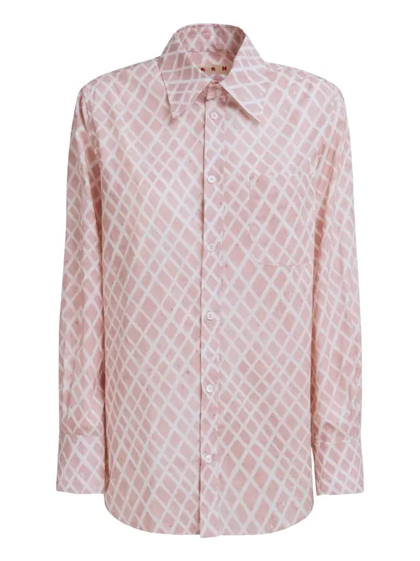 Marni Patterned Long-sleeve Shirt - Pink