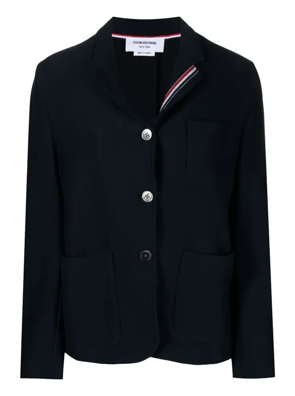 Thom Browne Rwb-tab Jersey Blazer - Blue
