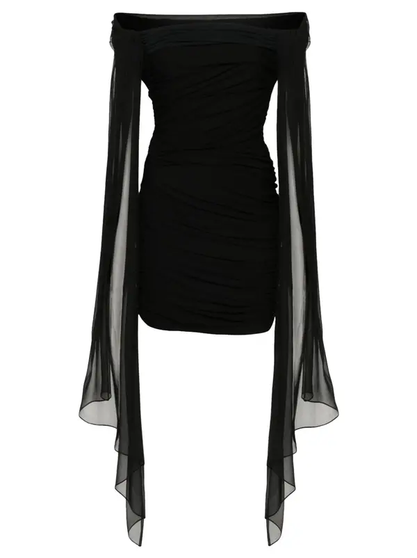 Givenchy Off-shoulder Draped Mini Dress - Black
