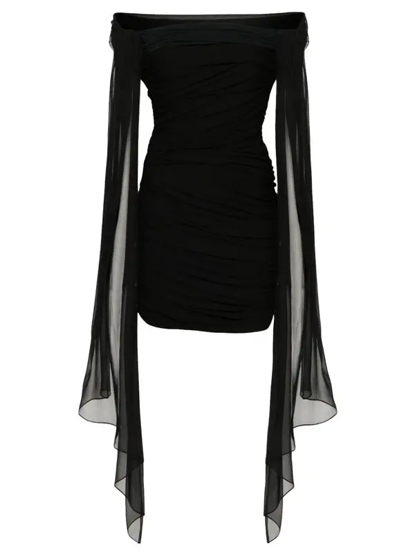 Givenchy Off-shoulder Draped Mini Dress - Black