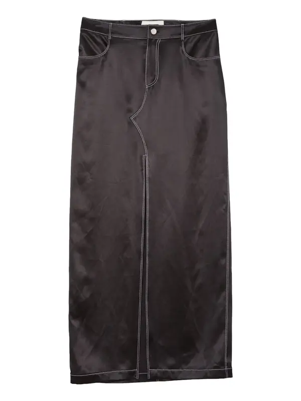 Fleur Du Mal Silk Maxi Skirt - Black