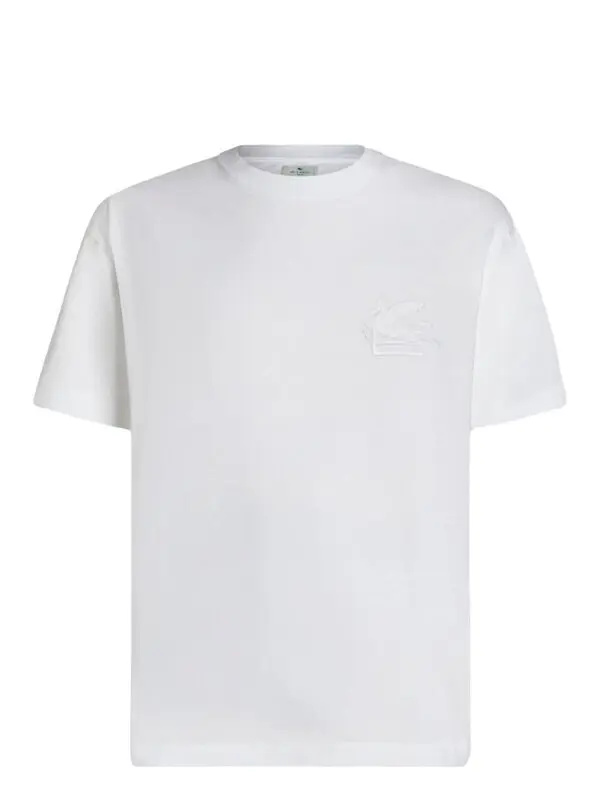 Etro Logo-embroidered Cotton T-shirt - White