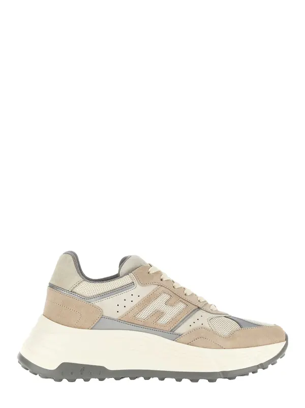 Hogan Panelled Suede Sneakers - Neutrals