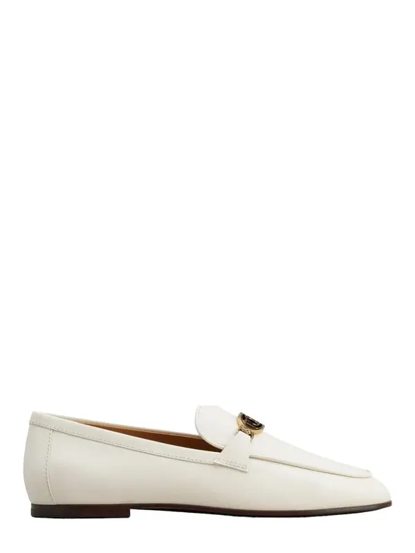 TOD'S Logo-plaque Leather Loafers - White