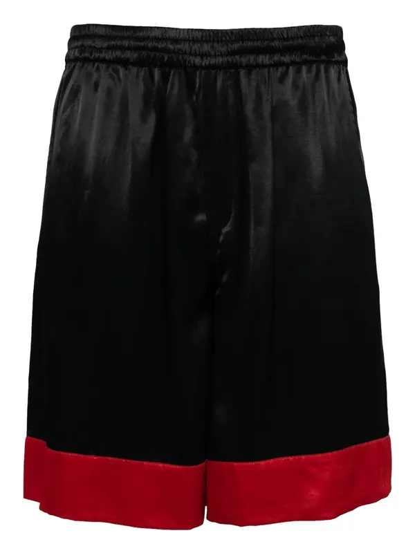 Off-White Logo Print Wide Leg Shorts - Black