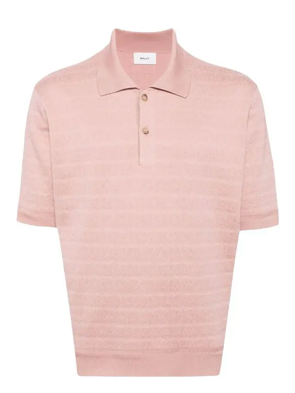 Bally Horizontal Stripe Polo Shirt - Pink