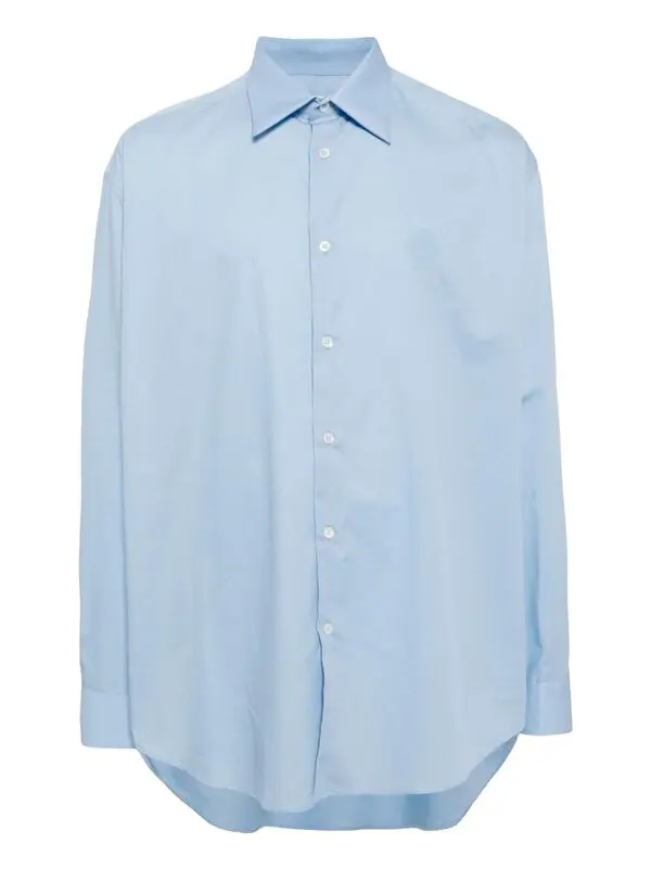 Bally Classic Collar Curved Hem Shirt - Blue