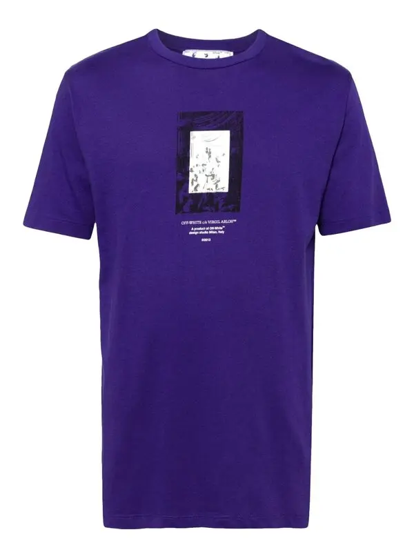 Off-White Graphic-print Cotton T-shirt - Purple