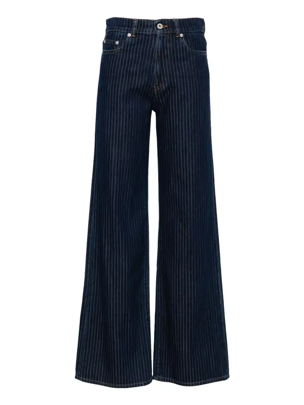 Kenzo Ayame Striped Straight-leg Jeans - Blue