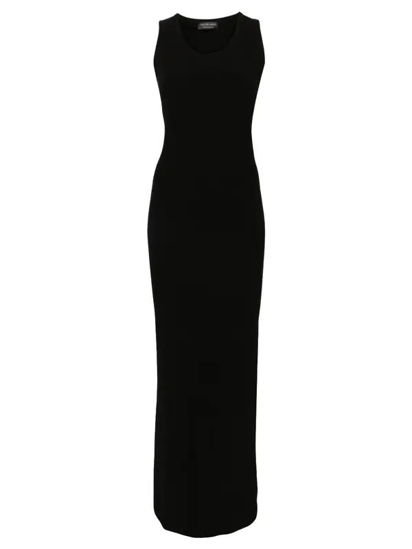 Balenciaga Draped Maxi Dress - Black