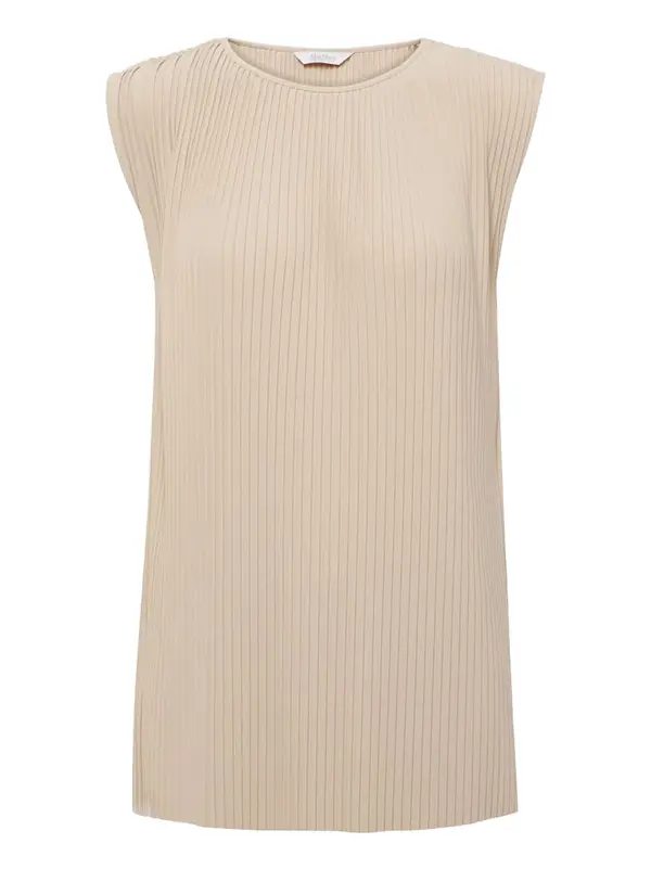 Max Mara Cambusa Pleated Top - Beige