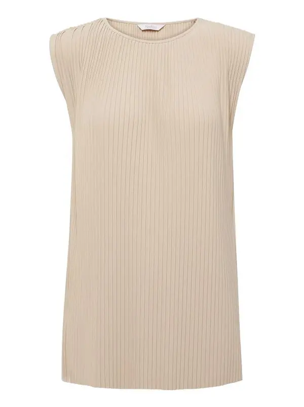Max Mara Cambusa Pleated Top - Beige
