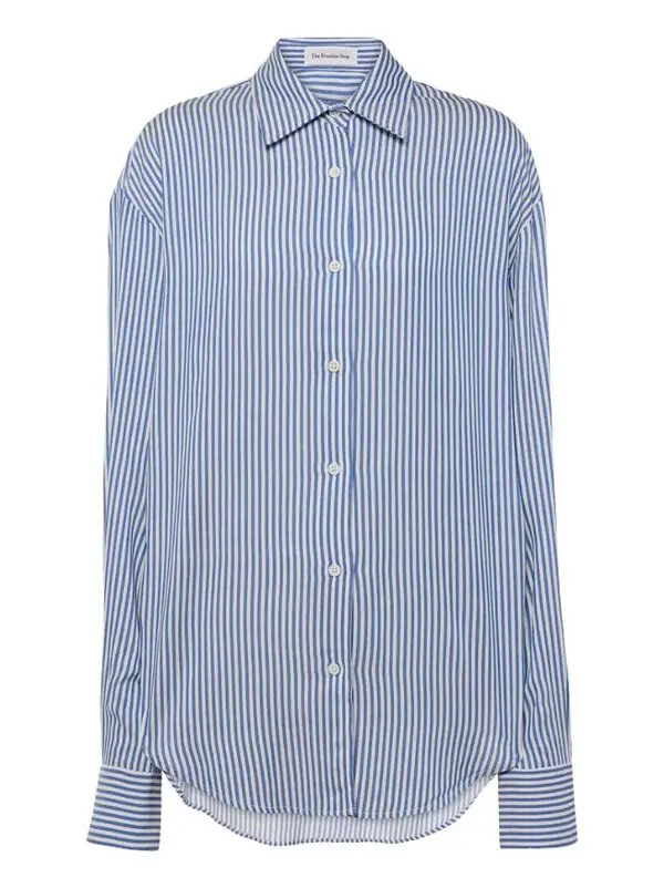 THE FRANKIE SHOP Lui Pinstripe Shirt - Blue