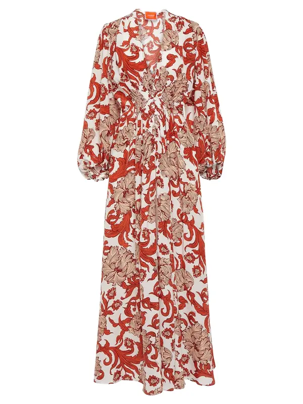 La DoubleJ Camerino Printed Silk Maxi Dress - Multicoloured