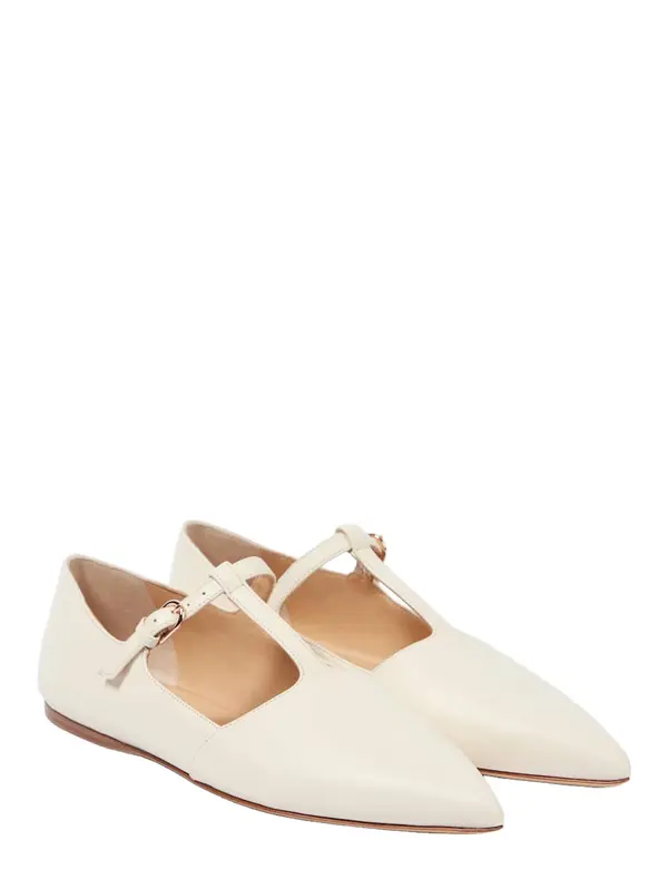 Gabriela Hearst Lola Leather Ballet Flats - White