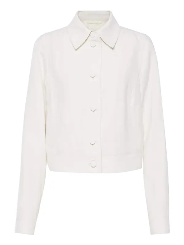 Gabriela Hearst Thereza Cropped Jacket - White