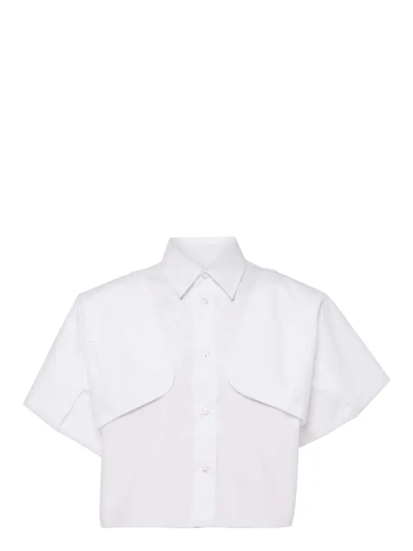 MAISON MARGIELA Cotton Cropped Shirt - White